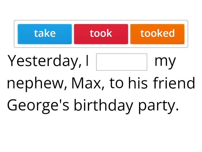 George's Birthday Party (sentences) - Completar la frase