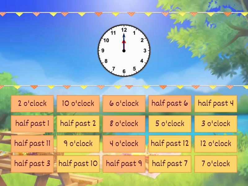 O'clock and Half Past - Find the match