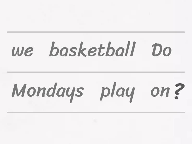 Present Simple - Unjumble
