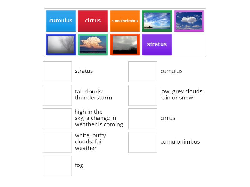 Quiz: Clouds - Match up