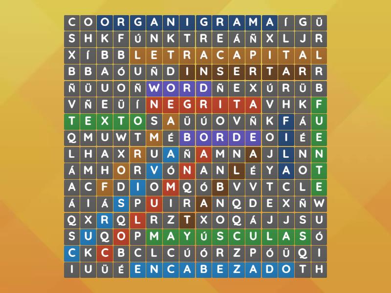 Sopa de Letras Word - Wordsearch