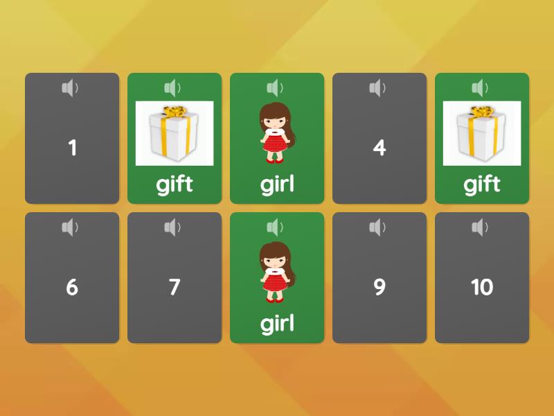 9.3.OP1 - Gg (gift, girl, gorilla, goat). Find the pairs. - Matching pairs