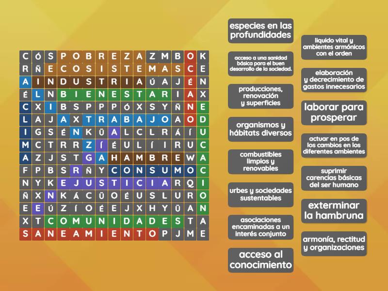 Desarrollo Sostenible 1 - Sopa de letras