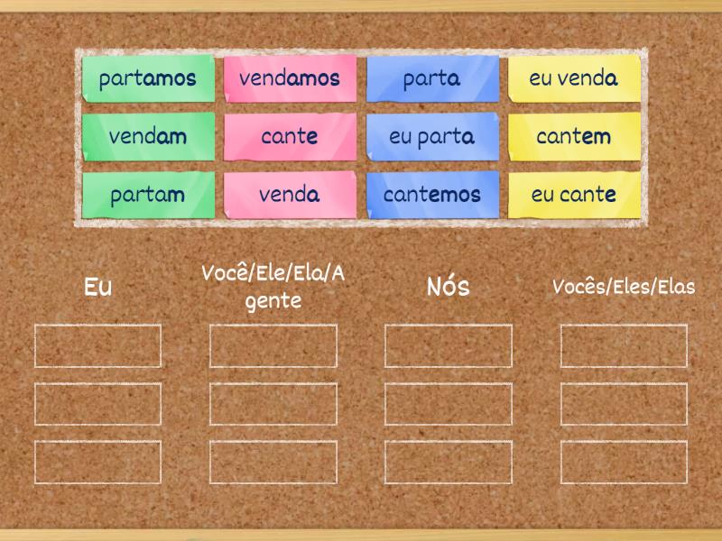 Presente Simples do Subjuntivo (Regular) - Group sort