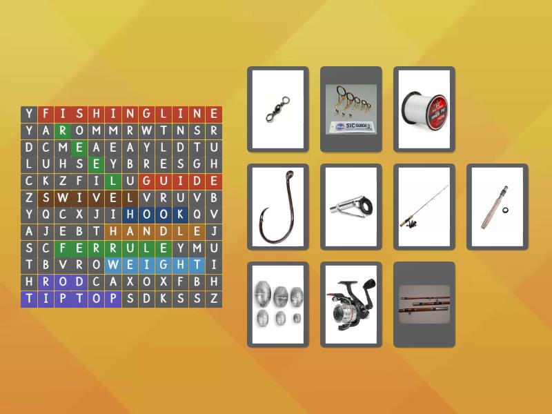 Fishing Vocab Words - Wordsearch