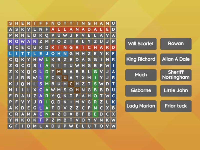 Robin Hood - Wordsearch
