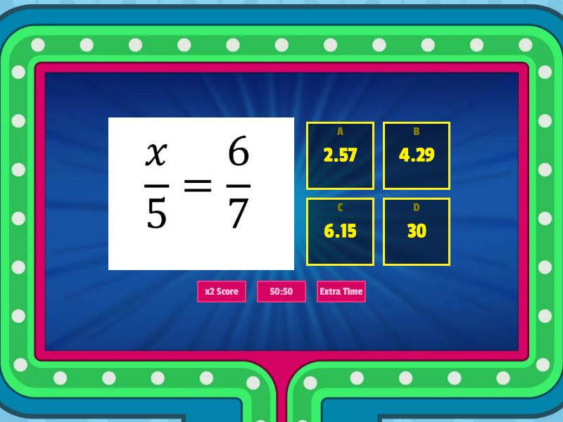 Solving Proportions ~ Cross Multiply - Gameshow quiz