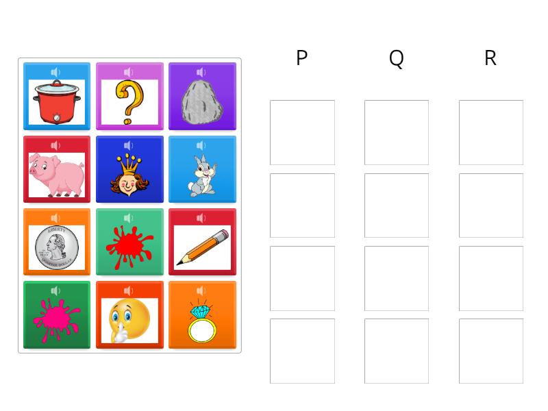 Beginning sounds PQR - Group sort