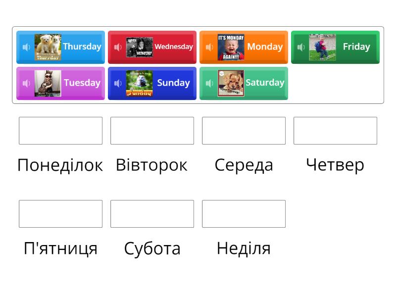 Roadmap A1 unit 5A Days of the Week - Match up