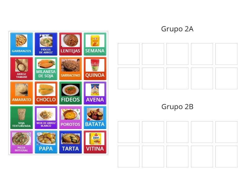 GRUPOS DE ALIMENTOS A LO YESI NUTRI - Group sort
