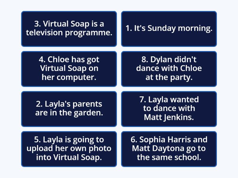 VIRTUAL SOAP - Comprehension questions - Flip tiles