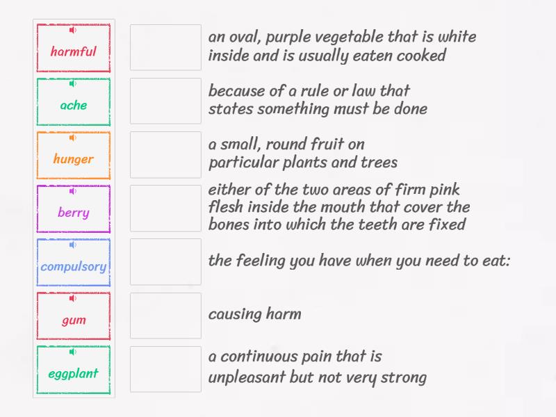 V° VOCABULARY U5 - Match up