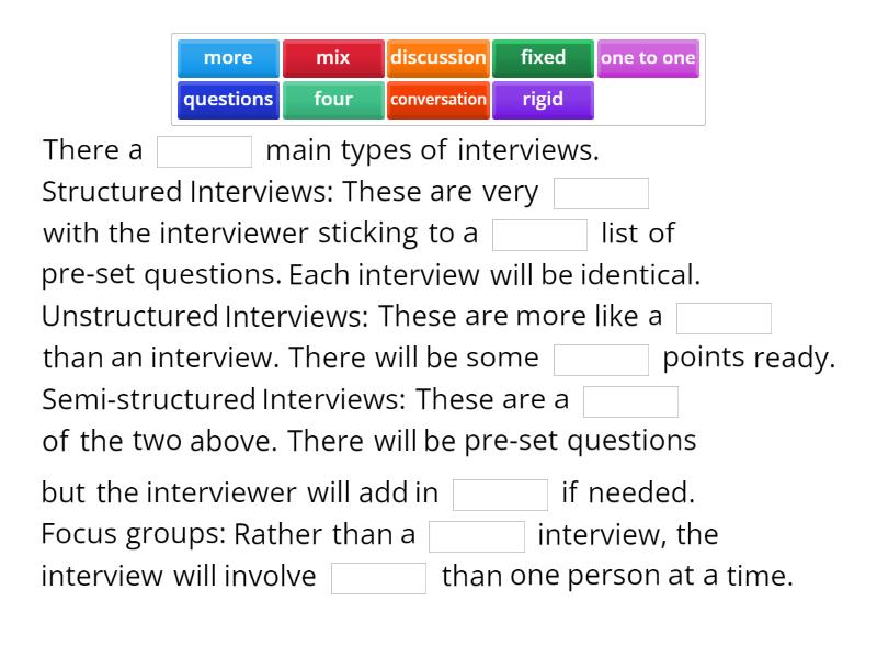 Y10 Socio Interviews - Complete the sentence