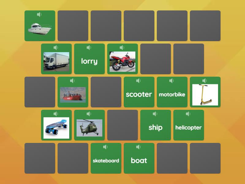 Super Minds 2 Lesson 7 Transport vocabulary - Matching pairs