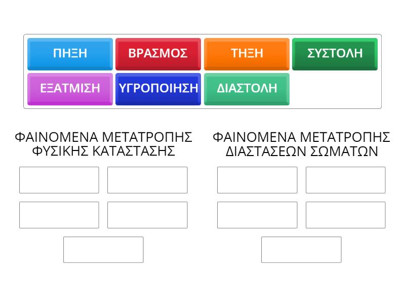 ΘΕΡΜΟΤΗΤΑ (ΦΑΙΝΟΜΕΝΑ) (Ε-ΣΤ ΔΗΜΟΤΙΚΟΥ) - Group sort