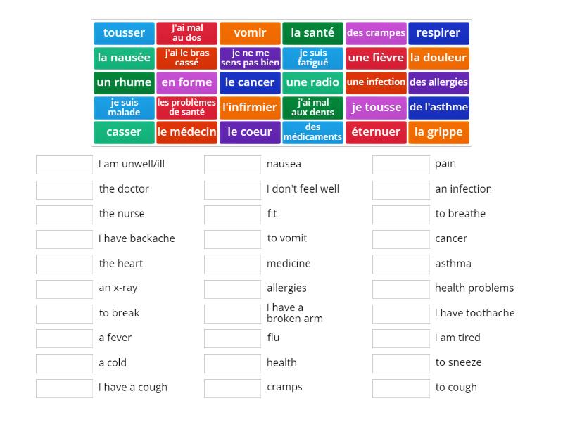 French illnesses - Match up