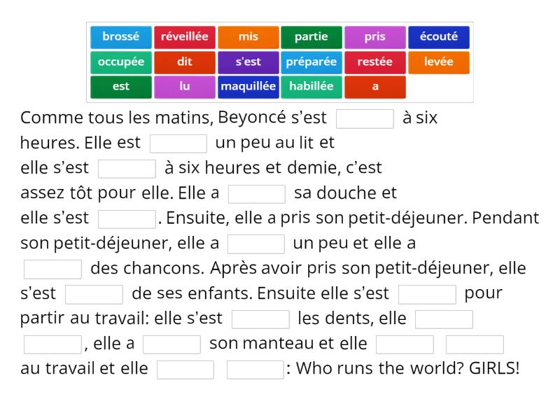 Completez avec le verb approprié conjugué au passé composé. - Complétez ...