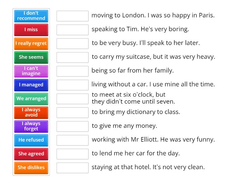UCS Inter U3 Verbs followed by to + infinitive / verb + -ing - Une las ...
