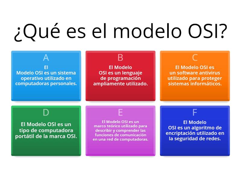 Modelo OSI y Modelo TCP/IP REDES - Quiz