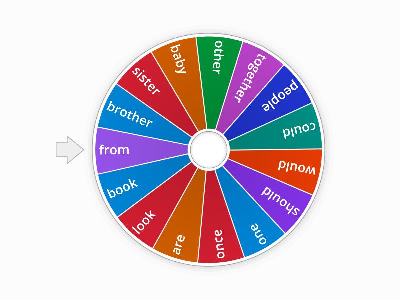 Sight Word Wheel - Random wheel