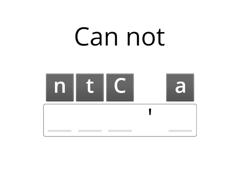 Practicing NEGATIVE contractions - Anagram