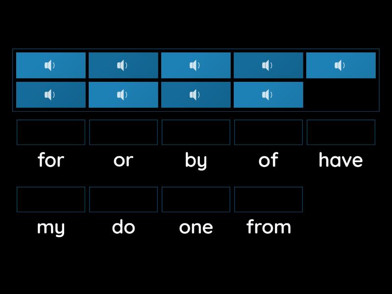 Kindergarten Fun Phonics Unit 5 Trick Words - Match up