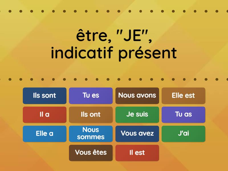 Conjugaison "avoir et être" IP - Trouver la correspondance