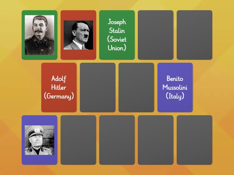 Identify the leaders of WW2 - Matching pairs