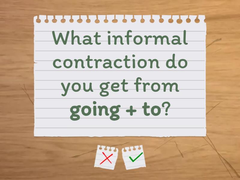 Informal contractions - Some common examples - Fiszki