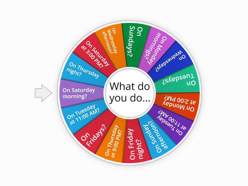 Time and Dates - Grammar Practice (Unit 4) - Random wheel