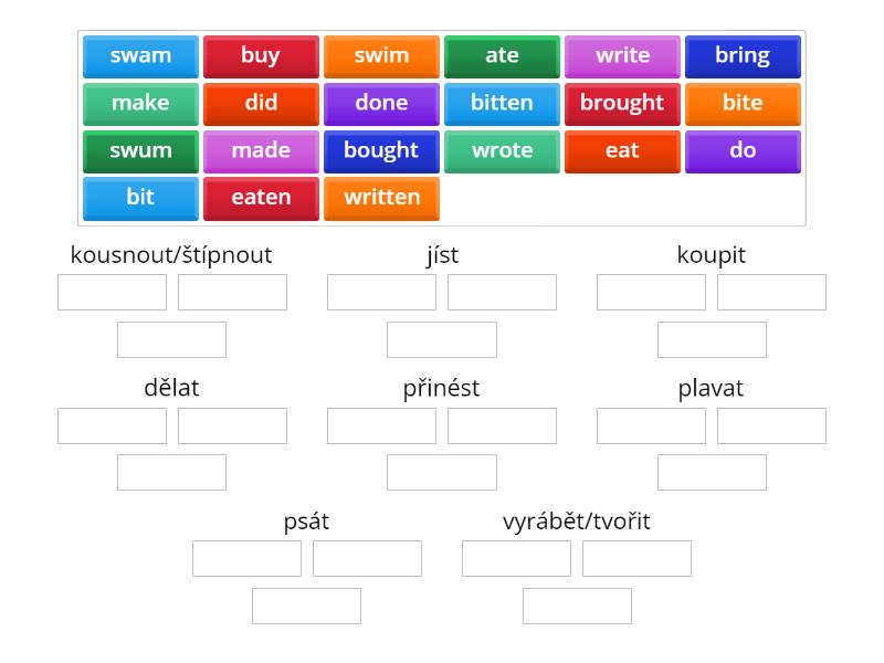 Irregular verbs 3D(P) - Group sort