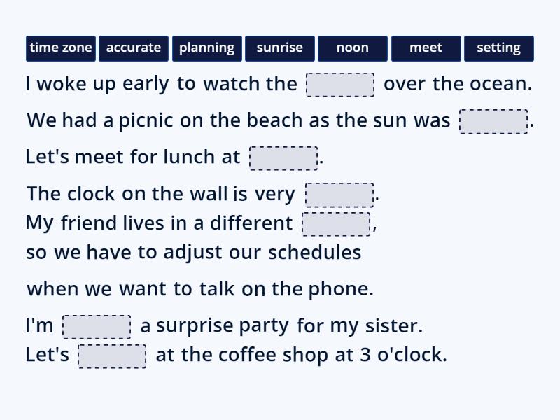 Inventions-Clocks FITB T2 - Complete the sentence