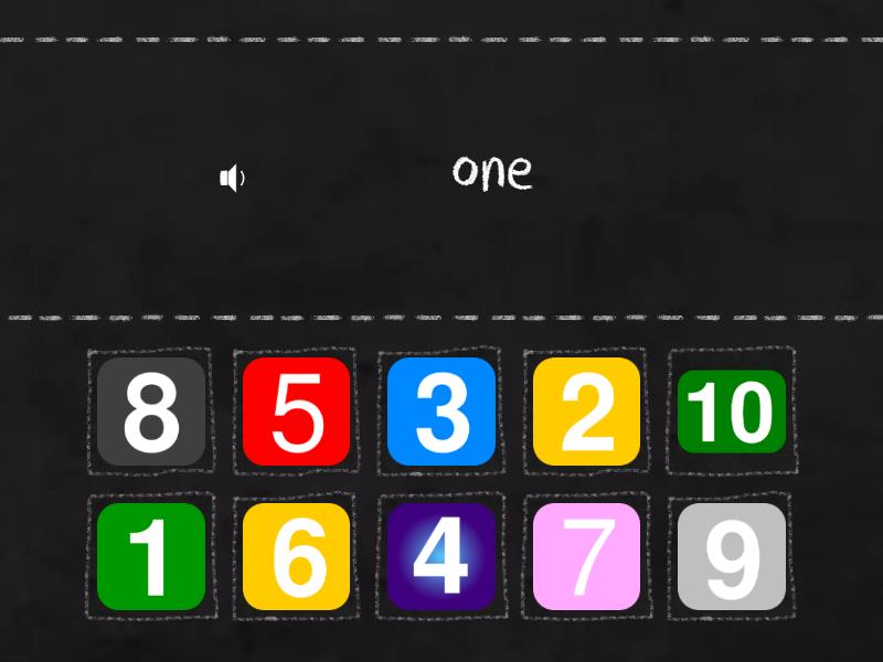 Numbers 1-10 - Find the match