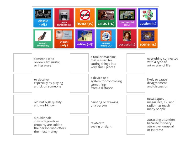 Unit 6 - Vocabulary Part A - Match up