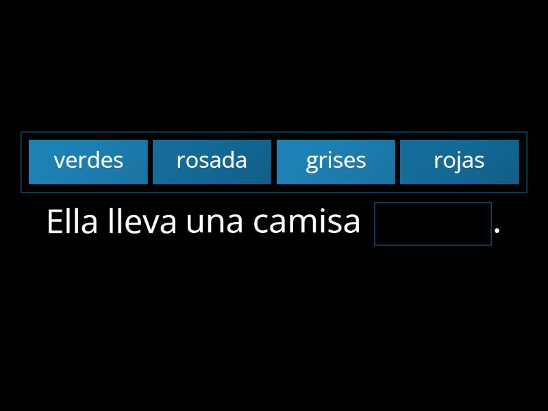 La ropa y los colores - Completar la frase