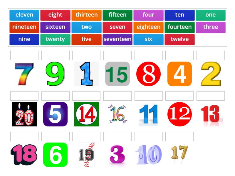 1st grade- Numbers 1-20- Miss Karla Lissón - Une las parejas