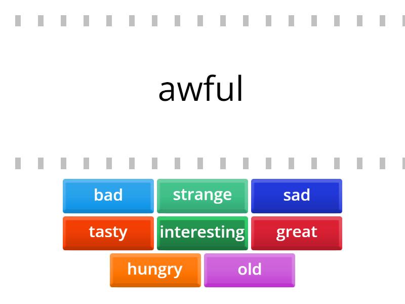 strong vs weak adjectives 2/74 link 7 6a - Find the match