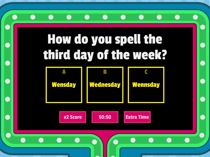 Days of the Week - Concurso de preguntas