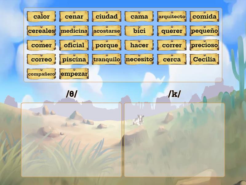 Sonidos /θ/ y /k/ - Group sort