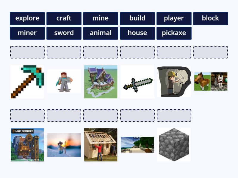 Minecraft vocabulary - Match up