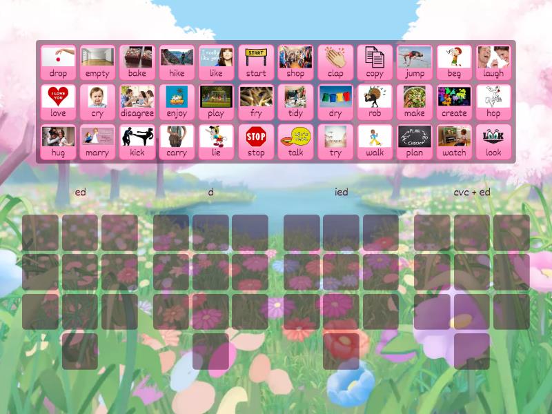 Past Simple - - d, ed, ied, cvc+ed - Group sort