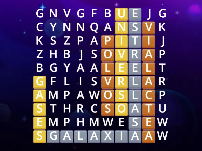 Sopa de letras del universo - Wordsearch