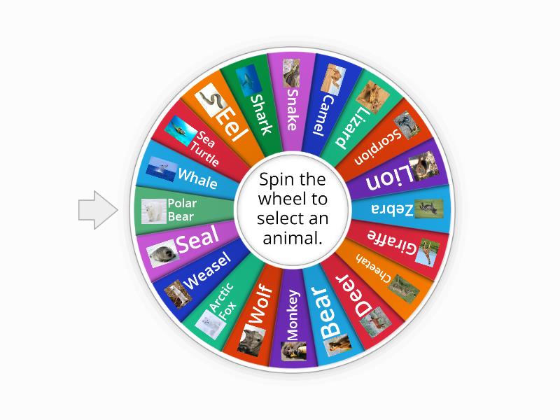Animal Habitats - Spin the wheel