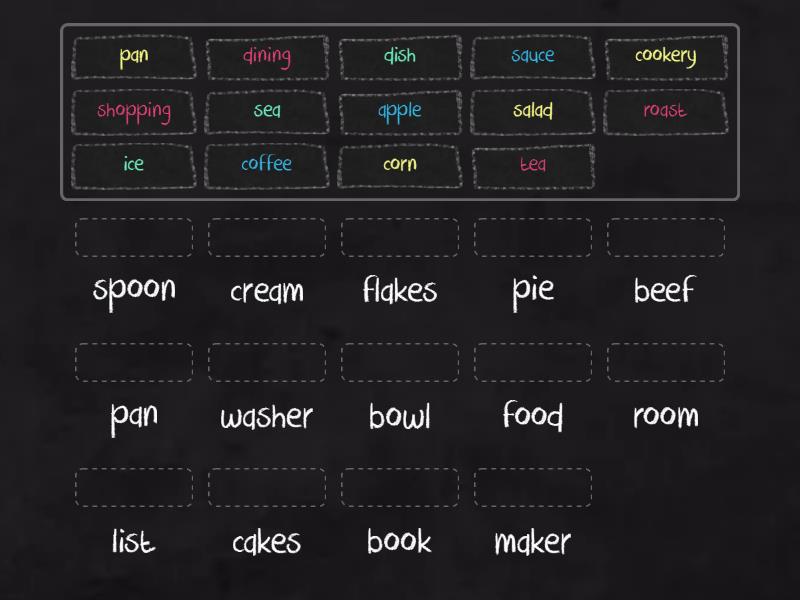 COMPOUND NOUNS - FOOD - Match up