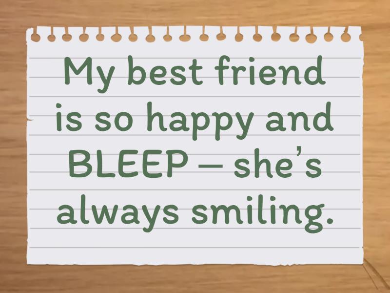 Feelings and reactions (BLEEP) - Flash cards