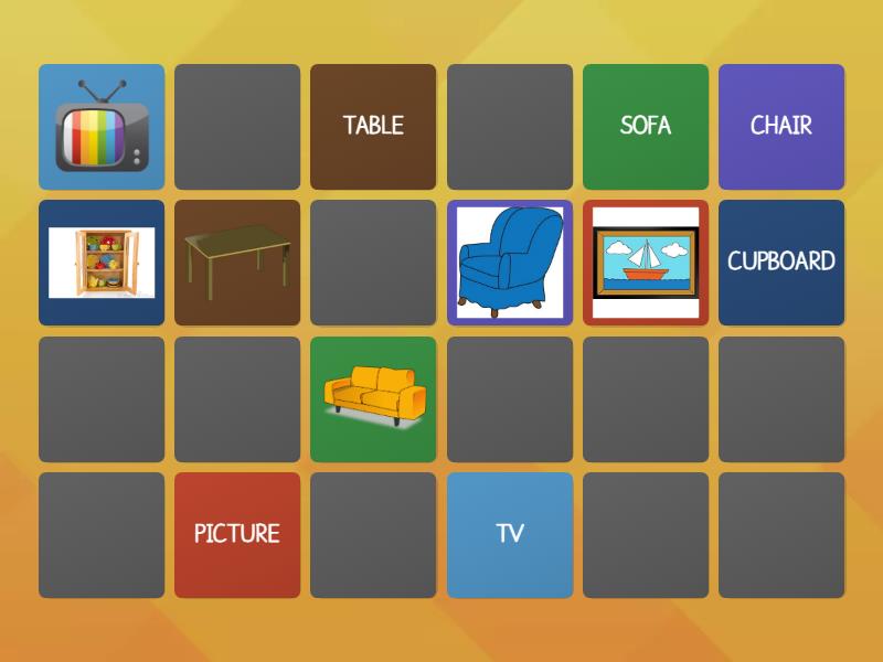 OBJECTS IN A HOUSE - Matching pairs