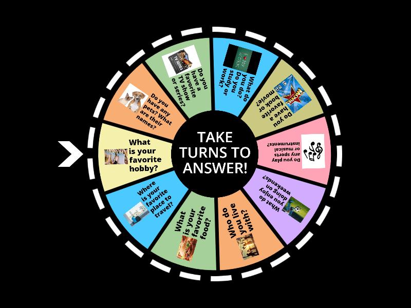 A1 QUESTIONS GAME - Spin the wheel