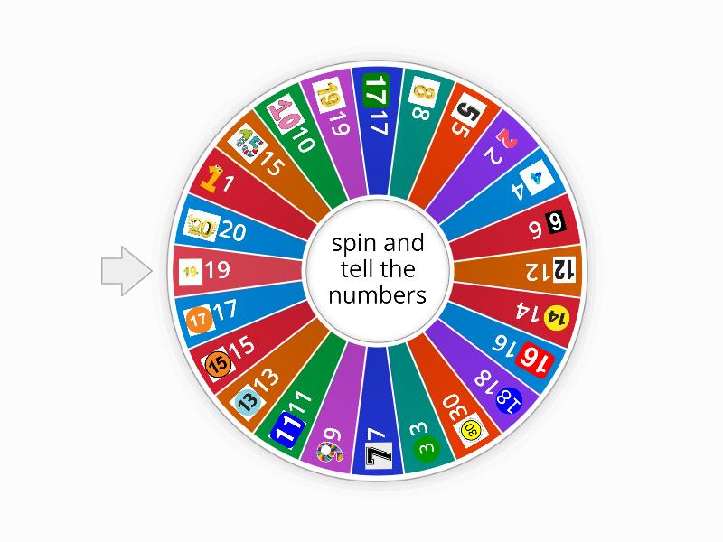 Random number 1-20 - Spin the wheel