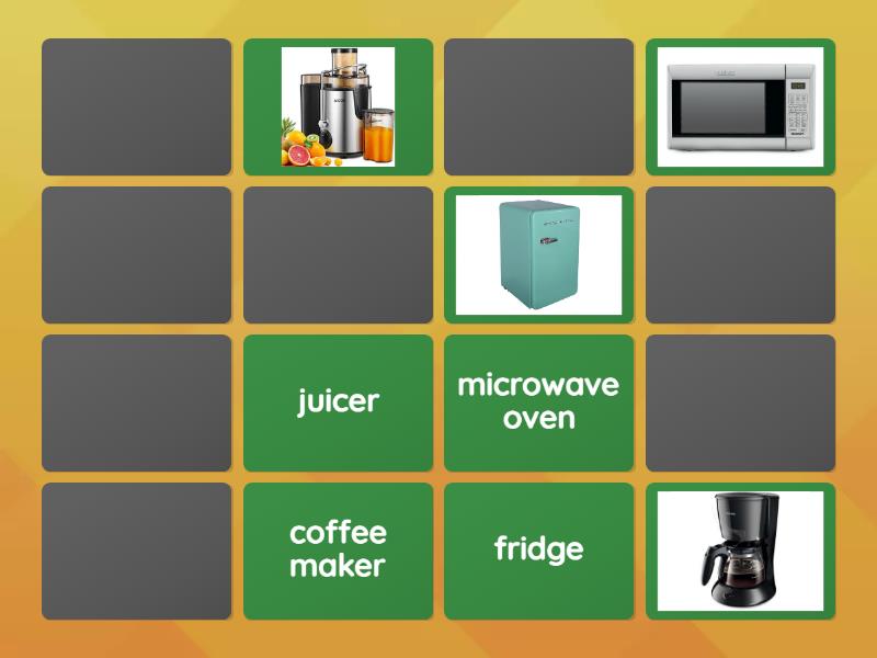 KITCHEN APPLIANCES VOCABULARY - Matching pairs