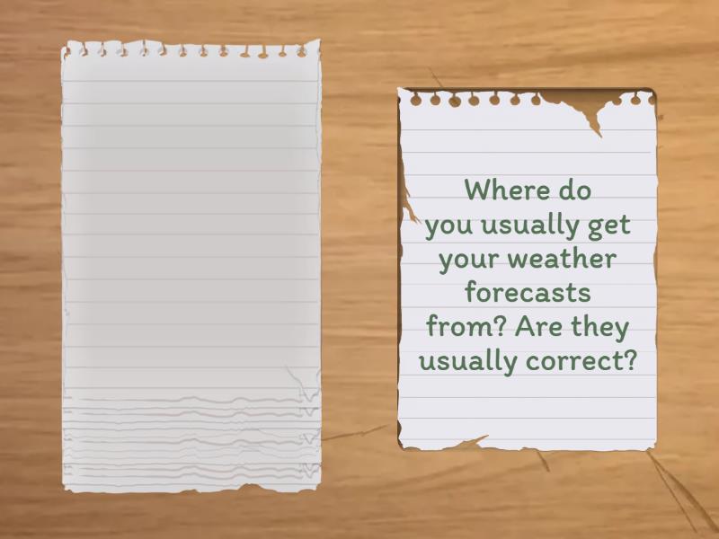 weather conversation - Speaking cards
